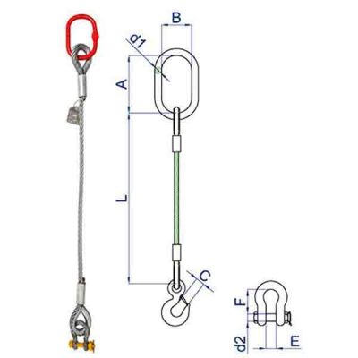 Single Leg Wire Rope Slings|Bridle Slings|1-Leg Lifting Slings ...